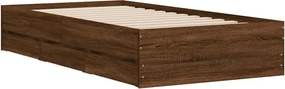 Rám postele se zásuvkami hnědý dub 90x200 cm kompozitní dřevo 3207300