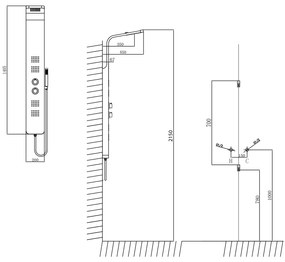 Sapho PRESTIGE termostatický sprchový panel 200x1400 mm, nerez mat WN337