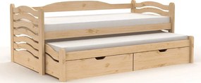 Bradop Dětská postel Ivanka L915 s úložným prostorem a přistýlkou, masiv | Rozměr: 80 - Šířka matrace 80