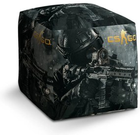 Taburet Cube CS:GO voják 1, černá