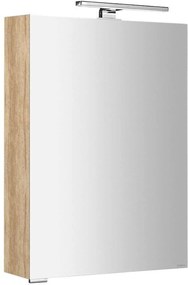 Sapho Mirró - Zrcadlová skříňka s LED osvětlením 50x70x16 cm, P/L, dub alabama MC050-0022