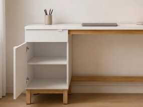 Psací stůl MODEL se šuplíkem a skříňkou do dětského pokoje Zvolte barvu: Světle modrá s bílým úchytem, Zvolte rozměr: 120x60 cm, Zvolte stranu: Levá