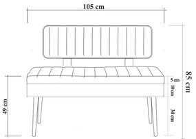 Prošívaná lavice VINA 85x105 cm zelená/borovice atlantic