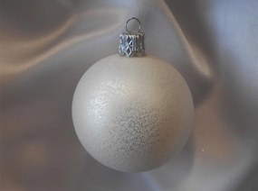 Vánoční ozdoby Malá vánoční koule se vzorem 6 ks - bílá