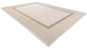 koberec SISAL SION Rám 21782 ploché tkaní ecru, béžová velikost 180x270 cm | krásné koberce cz