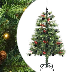 Umělý vánoční stromeček 150 LED Teplá bílá PVC a kov Zelená 3395126