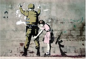 Plakát, Obraz - Banksy street art - Graffiti Voják a dívka, (59 x 42 cm)