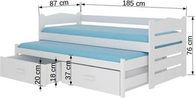 ADRK Furniture Postel dvojitá TIARRO 180x80 CH-Tia-PINEN+W-186-E1337