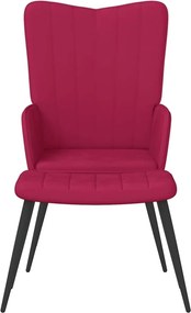Relaxační křeslo se stoličkou vínové samet 327693
