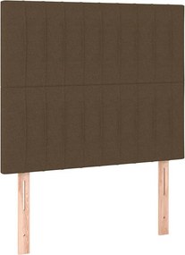 Box spring postel s matrací a LED tmavě hnědá 80x200 cm textil 3135552