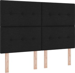 Postel s boxspringem s čelo Černá 140 x 190 cm textil 3340559