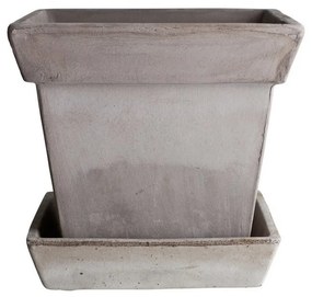 Květináč s podmiskou Gaia Square Grey 30 cm Bergs Potter