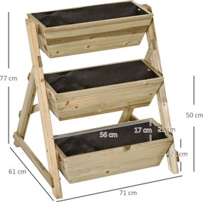 Outsunny vyvýšený záhon, dřevěný květinový žebřík, květinový žebřík se 3 policemi, žebřík na rostliny, police na rostliny, stojan na rostliny, police…