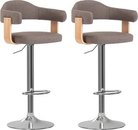 vidaXL Barové stoličky 2 ks ohýbané dřevo a textil [327339] Barva: taupe