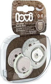 LOVI Dudlík svítící silikonový dynamický BUDDY BEAR 0-6m 2ks