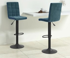 vidaXL Barové židle 2 ks samet [335763] Barva: Modrá