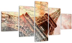 Obraz - Eiffelova věž ve vintage stylu (125x70 cm)