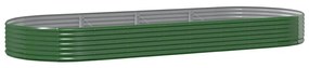 vidaXL Vyvýšený záhon práškově lakovaná ocel 373x140x36 cm zelený