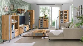 Casarredo - Komfort nábytek Regál LODINE 04, 2D dub wotan/beton