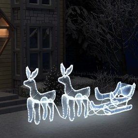 vidaXL Vánoční světelná dekorace vyplétaní 2 sobi se sáněmi 648 LED [289974] Barva: Studená bílá