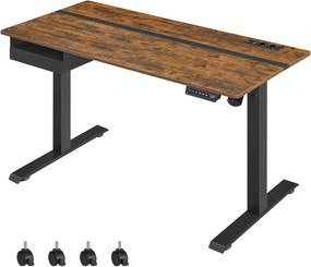 Výškově nastavitelný elektrický pracovní stůl Vasagle Pomeras hnědý/černý
