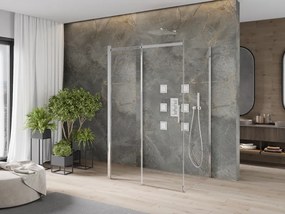 Mexen Omega 3-stěnový sprchový kout 140 x 100 cm, 8mm čiré sklo - chromový profil, 825-140-100-01-00-3S