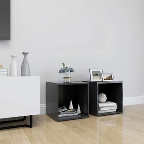 TV stolky 2 ks šedé 37 x 35 x 37 cm kompozitní dřevo