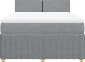 Box spring postel s matrací světle šedá 140 x 200 cm textil 3287472