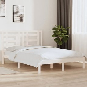 Rám postele bílý masivní borovice 135 x 190 cm Double,  3104324
