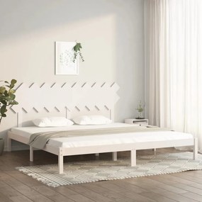 Rám postele bílý 200 x 200 cm masivní dřevo 3104889