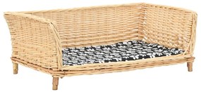 Pelíšek pro psy s poduškou 90 x 54 x 35 cm přírodní vrba 170775