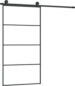 vidaXL Posuvné dveře s kováním 102,5 x 205 cm ESG sklo a hliník [3152150]