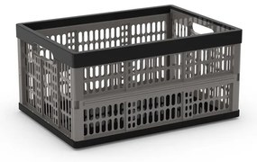 Šedý plastový úložný box 47,5x34,5x23,5 cm Folding Crate – KIS