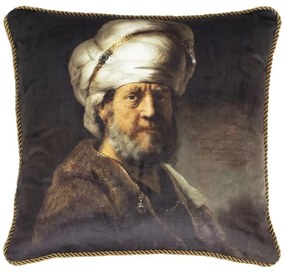 Sametový polštář s mužem v turbanu - 45*45*10cm