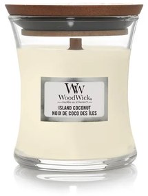 WoodWick vonná svíčka s dřevěným knotem malá Island Coconut 85 g