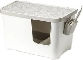 Moderna Casetta Camelia krémová / Toaleta pro kočky s krytem / 75,7 x