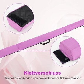 Costway Kladina gymnastická kladina 210 cm skládací gymnastická – fialová