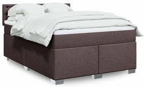 Box spring postel s matrací tmavě hnědá 160x200 cm textil 3285956