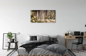 akrylový obraz Desky vánoční stromky 100x50 cm