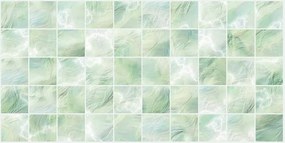 Obkladové panely 3D PVC TP10009505, rozměr 964 x 484 mm, mozaika perleťově zelená, GRACE