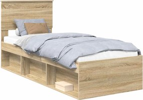 Rám postele s čelo Sonoma dub 75 x 190 cm Masivní borové dřevo 3410665