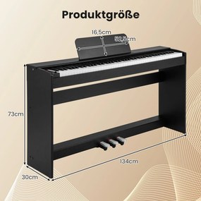 Costway Digitální piano s 88 kladívkovými klávesami, černé