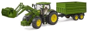 Bruder 3155 Traktor John Deere 7R 350 s čelním nakladačem a přívěsem