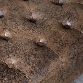 Massive home | Hnědá podnožka Chesterfield mikrovlákno