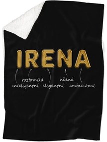 Deka Ženská jména – GOLD (Jméno: Irena, Podšití beránkem: ANO)