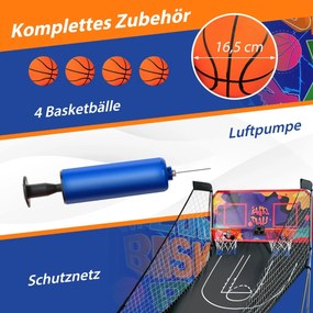 Costway 8 v 1 Basketbalový stroj Skládací elektrický stojan na basketbalový míč