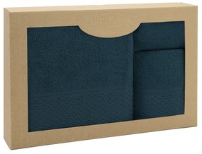 BAVLNĚNÉ RUČNÍKY SOLANO SADA 1 KS 30X50 CM, 1 KS 50X90 CM, 1 KS 70X140 CM TMAVĚMODRÁ