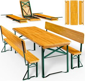 Pivní set PRAKTIK s opěradly, 170cm, hnědá Jurhan