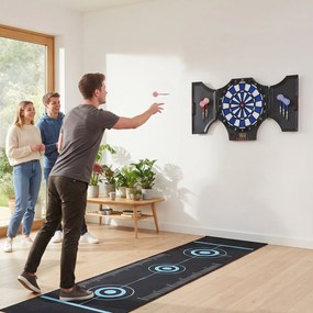 SPORTNOW Elektronický šipkový terč s 12 šipkami a náhradními hroty, šipkový automat s LCD displejem pro 8 hráčů | Aosom.de