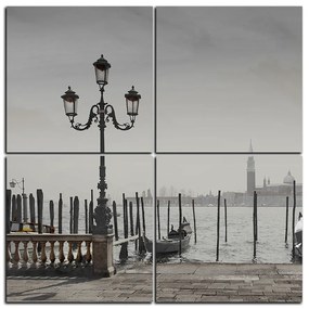 Obraz na plátně - Velký kanál a gondoly v Benátkách - čtverec 3114QE (60x60 cm)